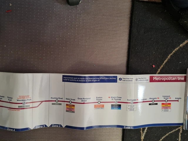 LONDON TRANSPORT METROPOLITAN Underground Train Line Diagram Poster £14 ...