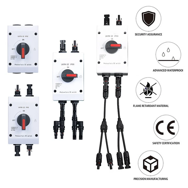 SOLAR SWITCH PHOTOVOLTAIC Electrical Isolator PV DC 1200V 32A Outdoor ...