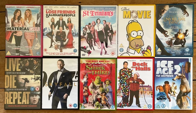 DVD BUNDLE - 10 X Assorted DVDs Including Ice Age 2 Skyfall Shrek. Ref2 ...