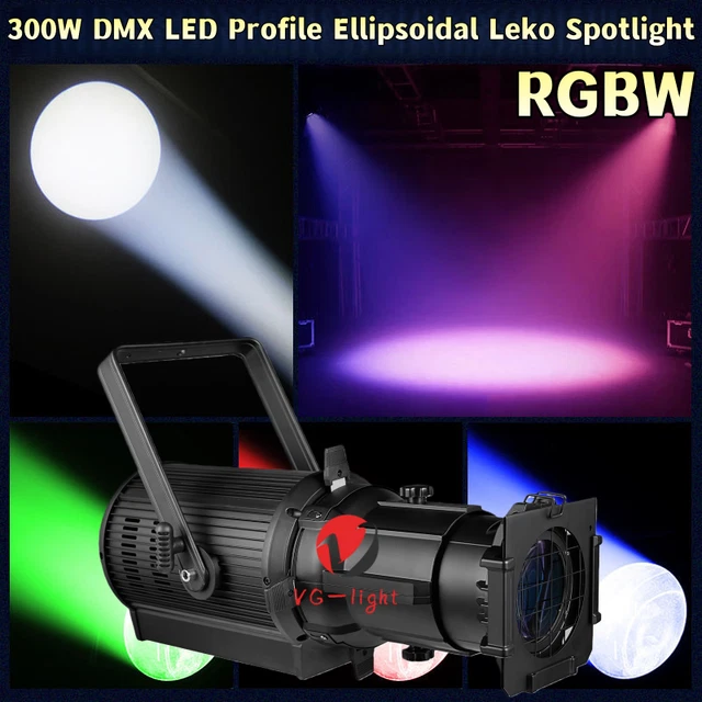 STAGE LEKO PROFILE Spotlights LED 300W RGBW DJ Ellipsoidal Lights For ...