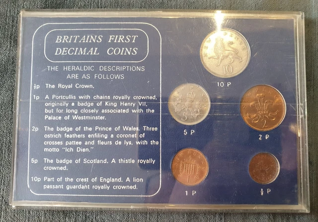 ENCAPSULATED COIN SET of Britain's First Decimal Coins. £6.50 - PicClick UK