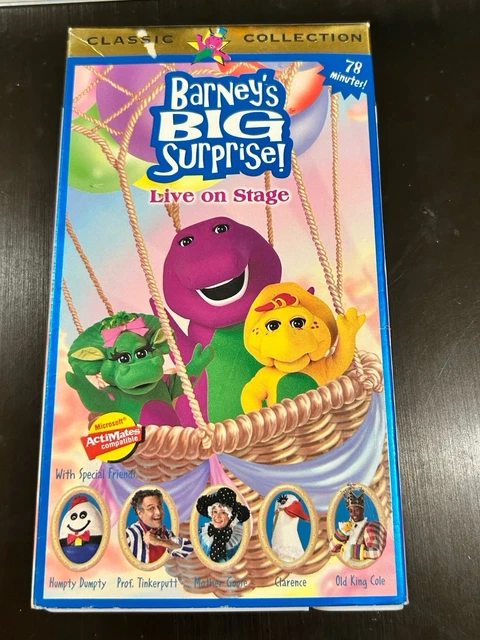 BARNEY'S BIG SURPRISE Live On Stage VHS Purple Dinosaur & Friends KIDS ...