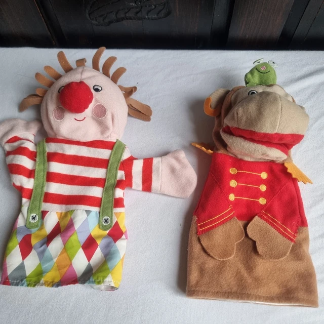 IKEA KLAPPAR CIRKUS Hand Puppets Clown & Ringmaster with Frog ...