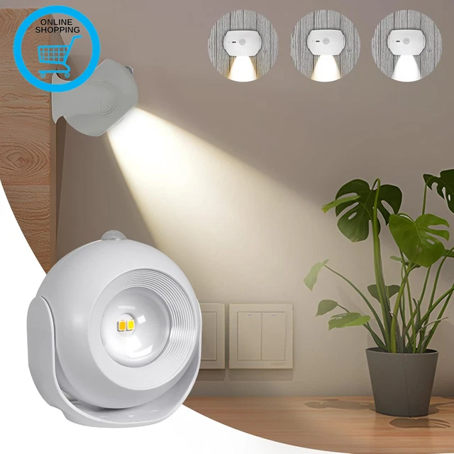 MOTION SENSOR NIGHT Light, LED Indoor Wall Light with Battery Operated ...