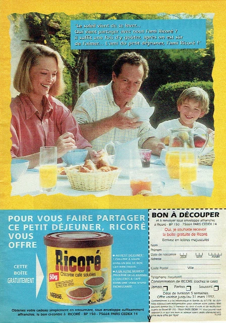 PUBLICITÉ ADVERTISING 920 1997 Ricoré chicorée café soluble Nestlé EUR ...