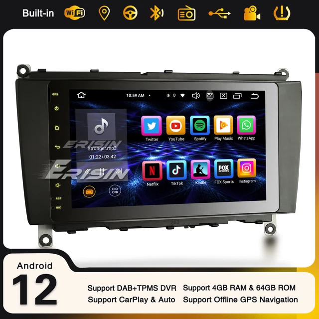 64GB ANDROID 12 Navi DAB+ CarPlay BT5 OBD Autoradio Mercedes BENZ CLK-Class W209 EUR 237,21 ...
