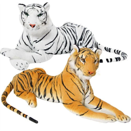 LARGE GIANT TIGER Teddy Leopard Wild Animal Soft Plush Stuffed Toy Kids ...