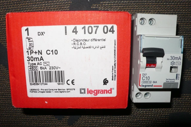 DISJONCTEUR DIFFERENTIEL 2P. 10A 30mA TYPE AC, COURBE C 10AMPERES LEGRAND 410704 EUR 54,00 ...
