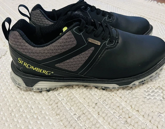STROMBERG MEN'S TOUR Classic Waterproof Spiked Golf Shoes Black/Grey S U.K 10 £60.00 - PicClick UK