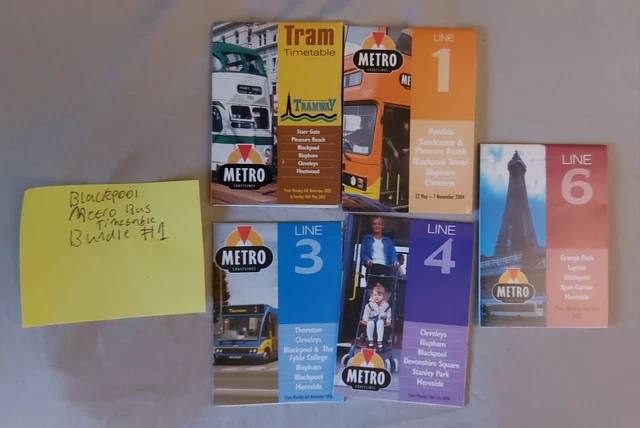 BLACKPOOL TRANSPORT TIMETABLE 2000s Metro Coastlines Bundle #1 £3.00 ...