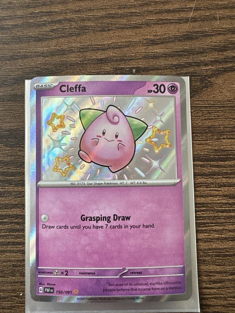 POKÉMON TCG CLEFFA Scarlet & Violet: Paldean Fates 150/091 Holo Shiny ...