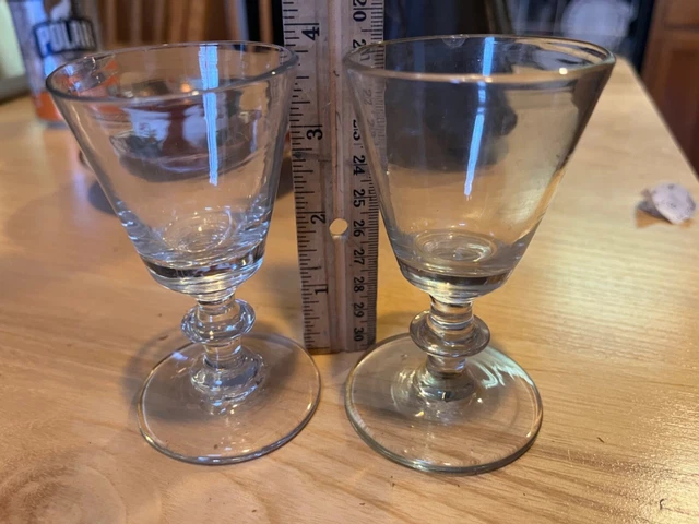 PAIR 18TH CENTURY Georgian flint glass wine glasses 4” £76.85 - PicClick UK