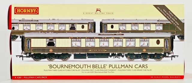 HORNBY 00 GAUGE - R4381 - 'Bournemouth Belle' 12 Wheel Pullman Triple ...