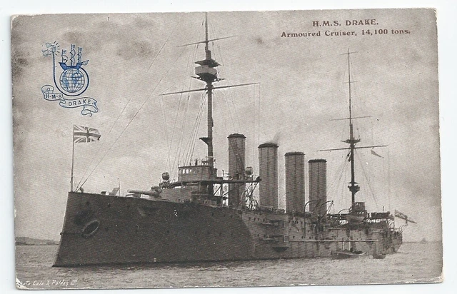 HMS DRAKE DRAKE class Armoured Cruiser Royal Navy .... Unused PC EUR 14 ...