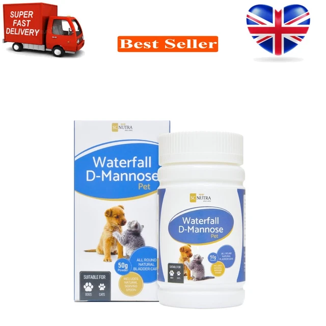 WATERFALL D-MANNOSE - Natural UTI Support for Cats & Dogs, 50g Pure ...