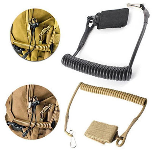 LANYARD ELASTIC SLING Handgun Secure Spring Retention Rope Sling Strap ...