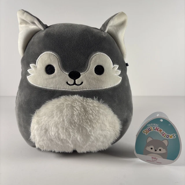 SQUISHMALLOW WILLY THE Wolf 8" Rare Claire’s Exclusive. Furry Tummy ...