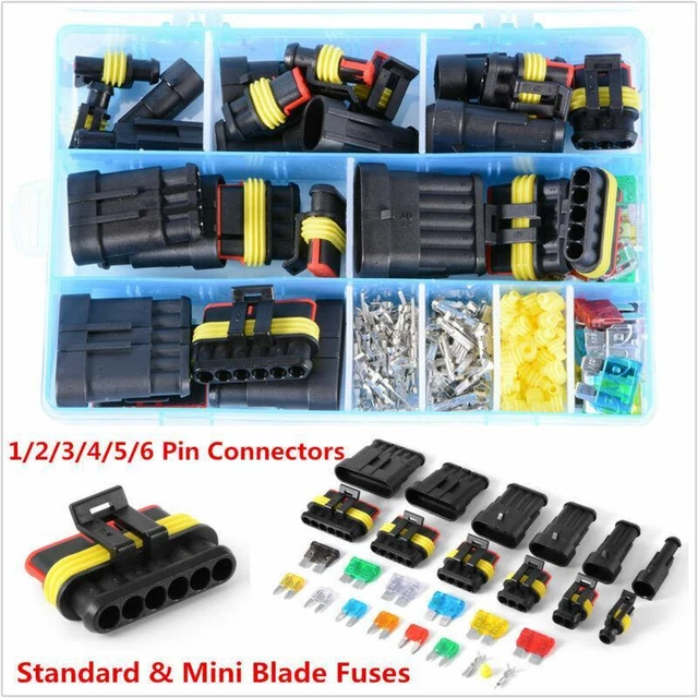 CAR WATERPROOF ELECTRICAL Connector Terminal 1/2/3/4/5/6 Pin Way+Blade ...