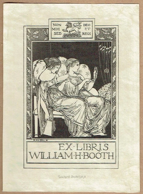 RARE 1890S EX Libris bookplate by Robert Anning Bell for William H ...