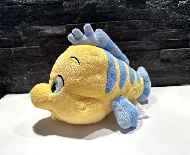 DISNEY ARIEL'S BEST Friend Flounder Plush Soft Toy Fish Animal Figure ...