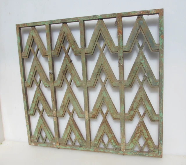 ANTIQUE IRON GRATE Grille Vent Old French Vintage Art Deco 1920's - 26 ...