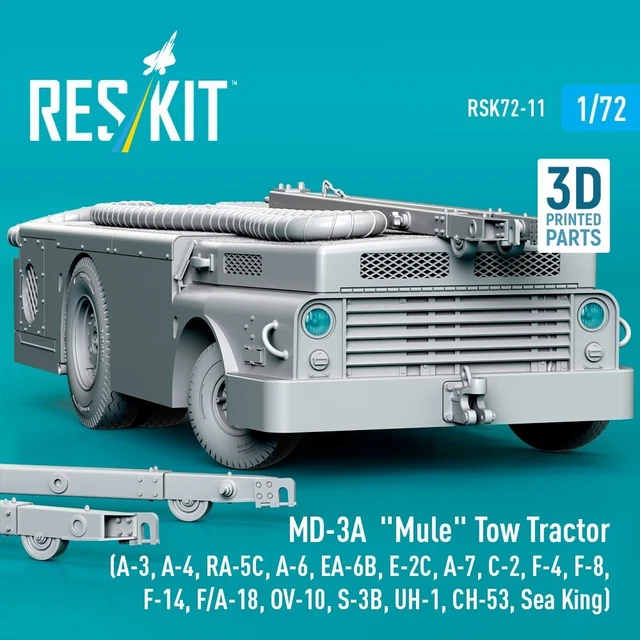MD-3A &MULE& TOW Tractor (3D Printed model kit) Scale 1:72 ResKit RSK72 ...