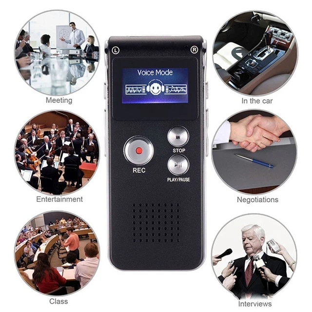 8G VOICE RECORDER High-Definition Noise Reduction MP3 Player Black 1 ...