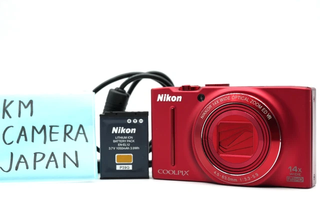 [NEAR MINT] NIKON COOLPIX S8200 red Compact Digital Camera zoom lens ...