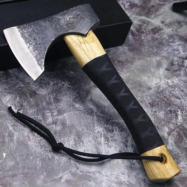 SHORT WOOD HANDLE Best Bushcraft Hatchet Small Tomahawk Mini Axe ...