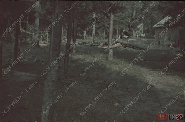 ++ ORIGINAL FARBDIA Agfacolor Front Soldaten Ostfront Bunker bau ...