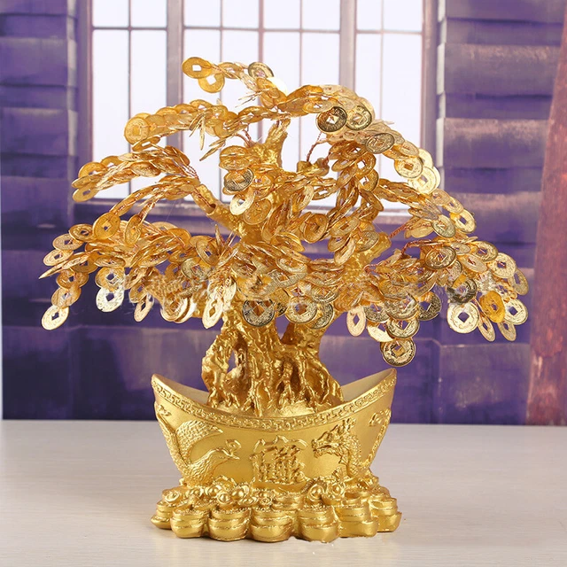 FENG SHUI GOLD Tree Golden Money Coin Tree of Wealth and Abundance ...