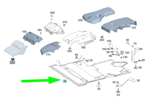 MB VITO W447 Engine Underside Noise Encapsulation LHD A4475200122 NEW ...
