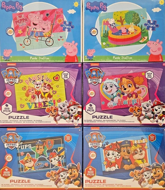 KINDERPUZZLE PAW PATROL PEPPA PIG 24-99 TEILE 6 Motive wählbar Ab 3 ...
