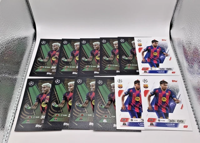 TOPPS MATCH ATTAX 2025/26 Lamine Yamal Base & Insert Job Lot Bundle x12 ...