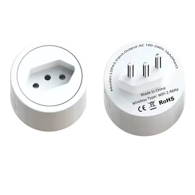 MELERY WIFI TUYA Smart Plug Brazil Power Socket 16A Outlet Surge ...