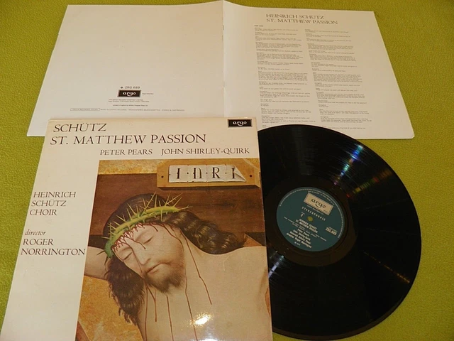 SCHUTZ - ST. Matthew Passion / Felicity Palmer / UK Argo ZRG 689 Stereo ...