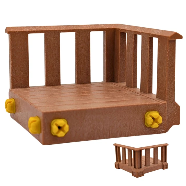 PLAYMOBIL SOL MARRON 6×6 cm garde-corps bâtiment médiéval lâche EUR 3 ...