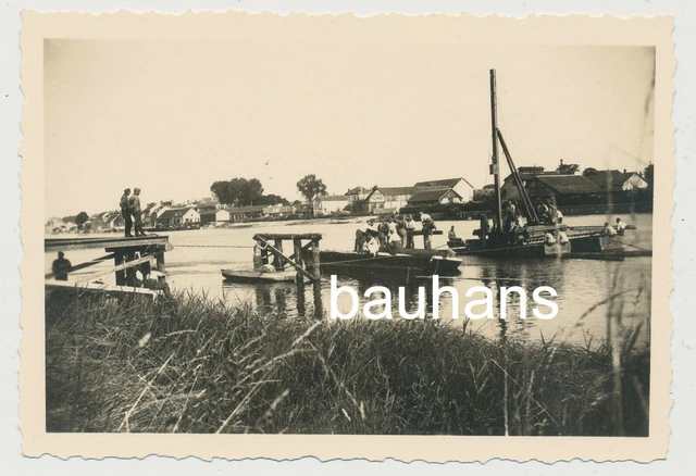 FOTO FRANKREICH FLUSS Seine Wehrmacht Pioniere bauen Brücke 2.WK (5278x ...