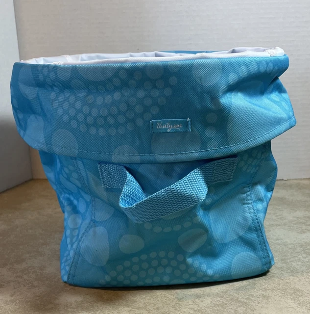 31 THIRTY ONE 9" Large Round Utility Collapsible Bin Aqua Circle ...