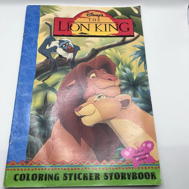 VINTAGE 1996 DISNEY Lion King Coloring Sticker Storybook Unused ...