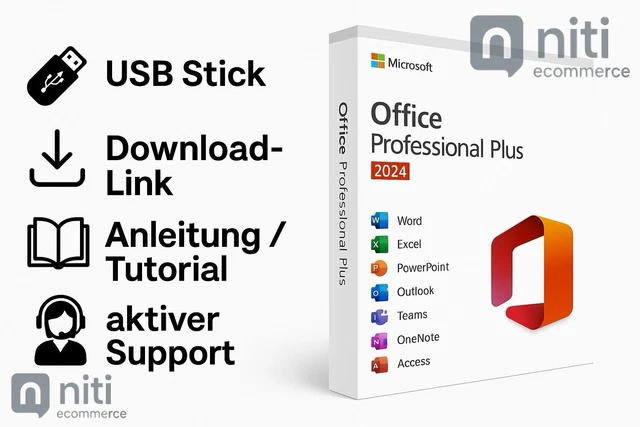 MICROSOFT OFFICE 2024 Professional Plus Key USB Stick Versand EUR 54,00 - PicClick DE