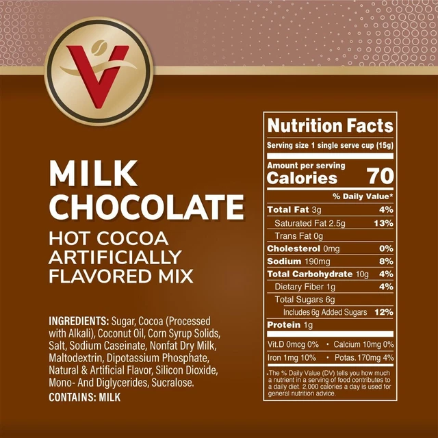 VICTOR ALLEN COFFEE Milk Chocolate Hot Cocoa Single Serve Cups 42 Count ...