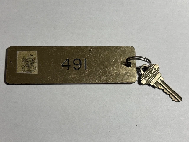 VINTAGE HOTEL MOTEL Room Key Fob & Key #491 $14.88 - PicClick AU