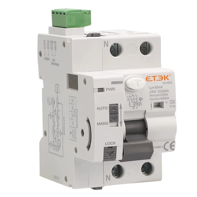 INTERRUTTORE DIFFERENZIALE RIARMO automatico superimmunizzato 40a 30ma 2P 40A 30mA 6Ka EUR 131 ...