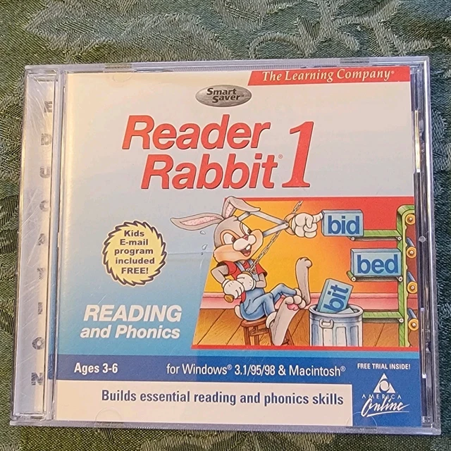 READER RABBIT 1 Reading And Phonics For Windows 3.2/95/98 & Macintosh ...
