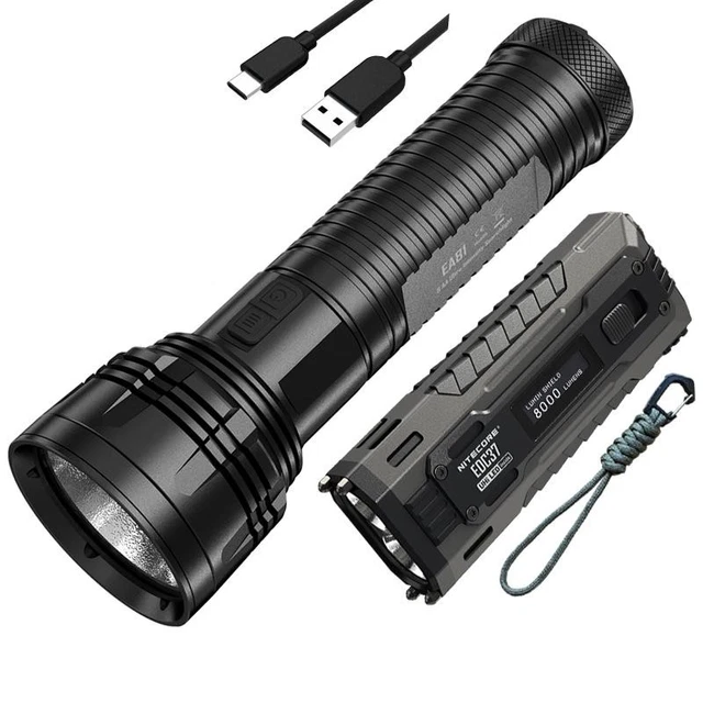 COMBO: NITECORE EDC37 Rechargeable Tactical EDC Flashlight -8000 Lumens ...