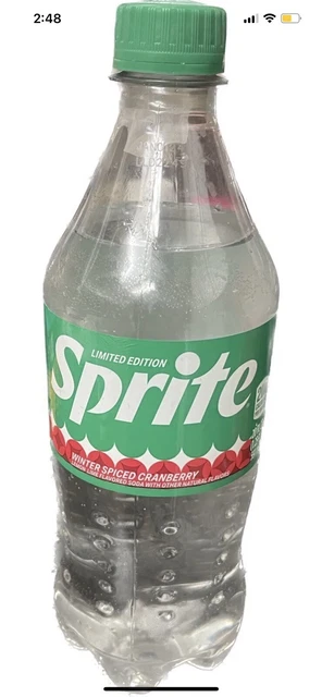 NEW LIMITED EDITION 2023 Sprite Winter Spiced Cranberry 20 Floz Bottle ...