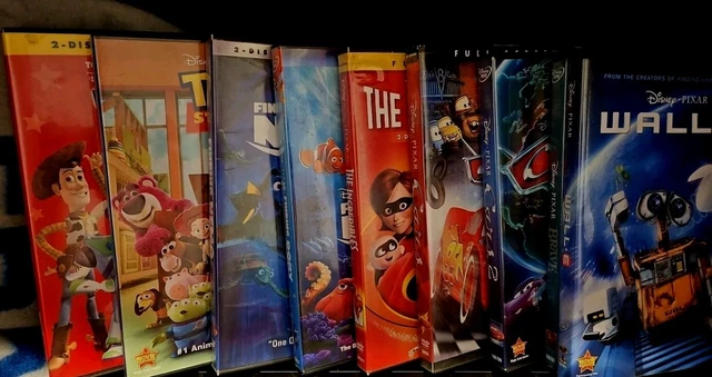 DISNEY PIXAR LOT of NINE DVD Movies Include The Incredibles Wall E CARS ...