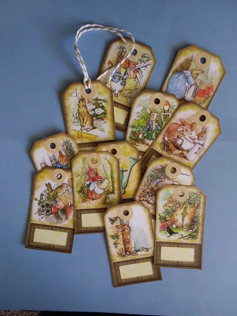 12 X BEATRIX Potter Peter Rabbit gift tags , Baby Shower, Parties. £3. ...