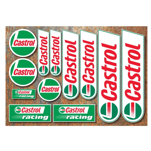 CASTROL STICKER SET 12 motorbike PVC LAMINATED STICKERS car motorsport ...